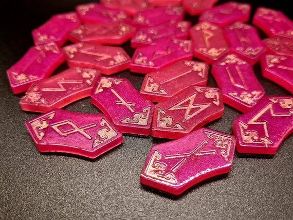 Hot Pink Resin Rune Set | Etsy