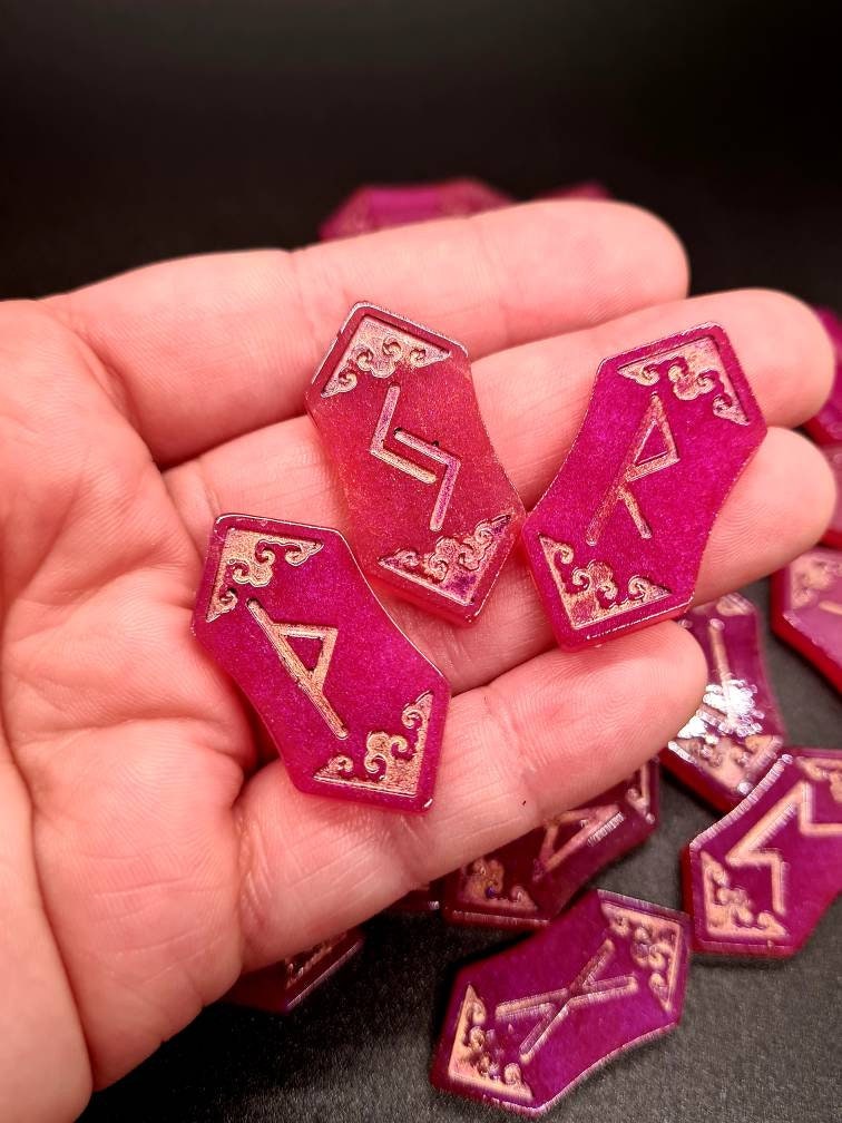 Hot Pink Resin Rune Set - Etsy