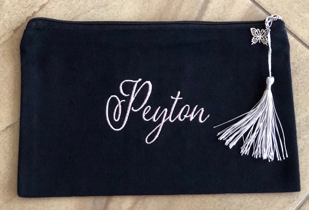 Custom Embroidered Canvas Pouch: Personalized Toiletry Bag With ...