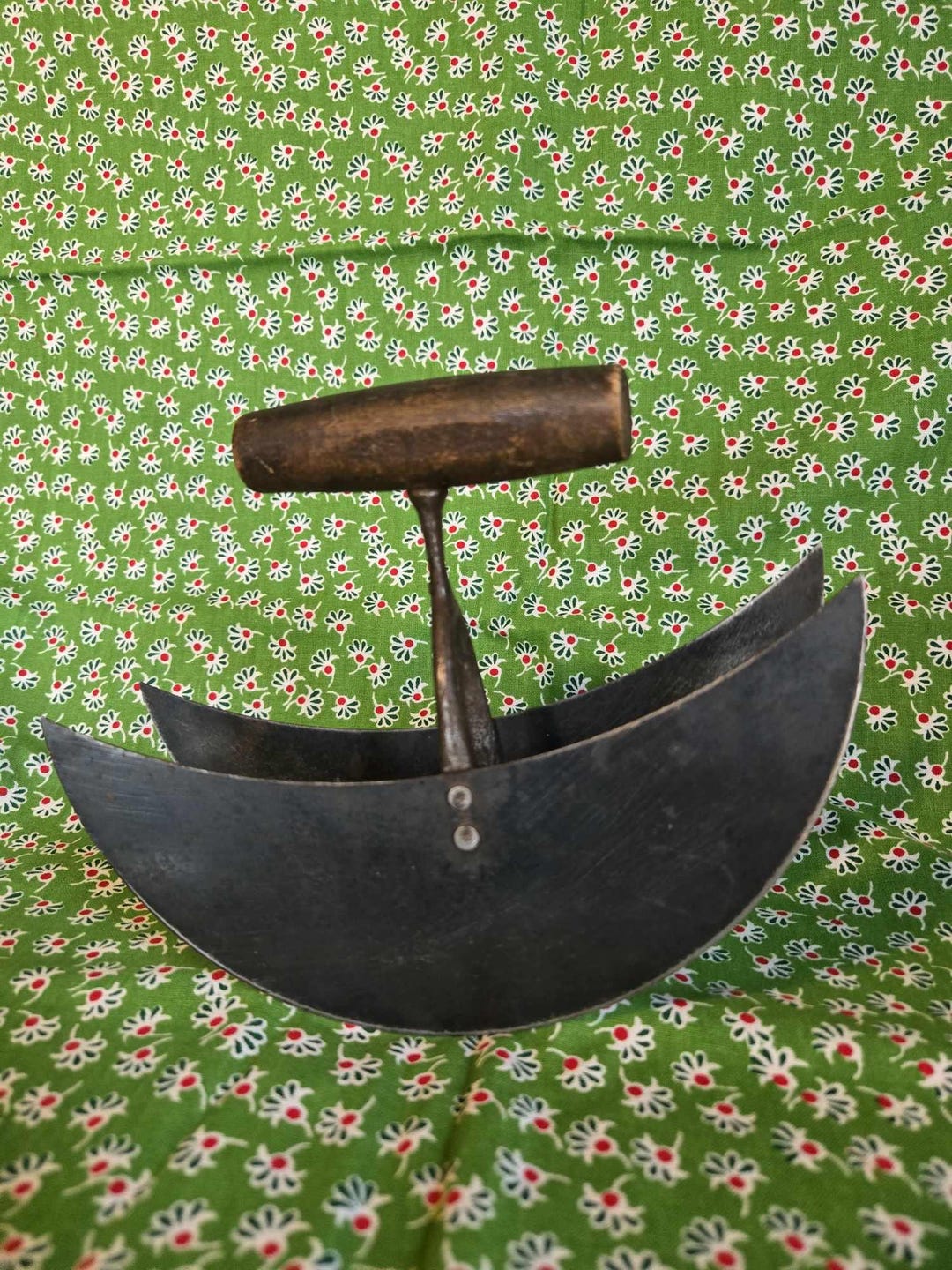 Double Bladed Chopper With Wood Handle - Etsy