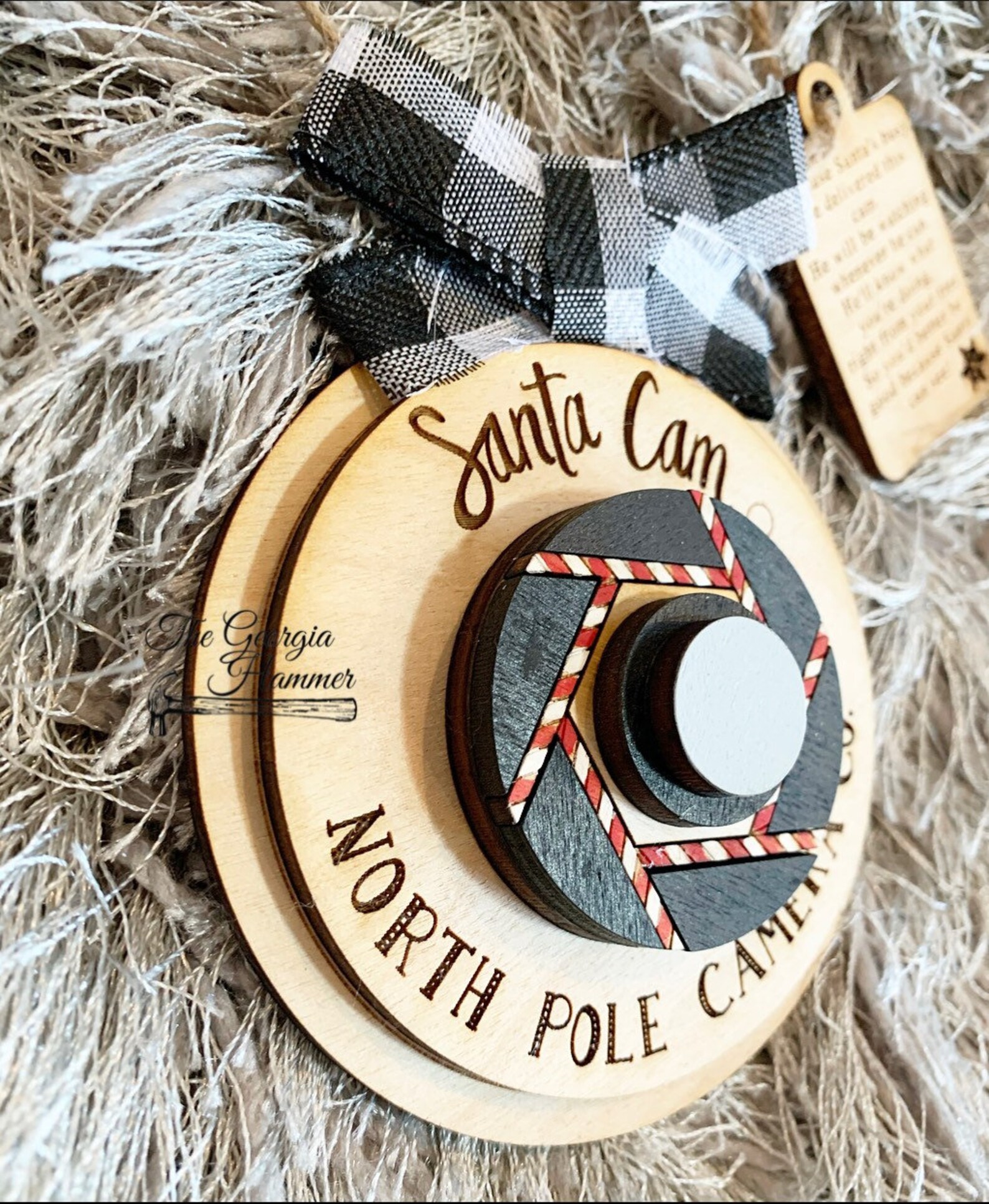 Wooden Santa Cam Ornament: Christmas Ornament, Santa Cam, Christmas ...