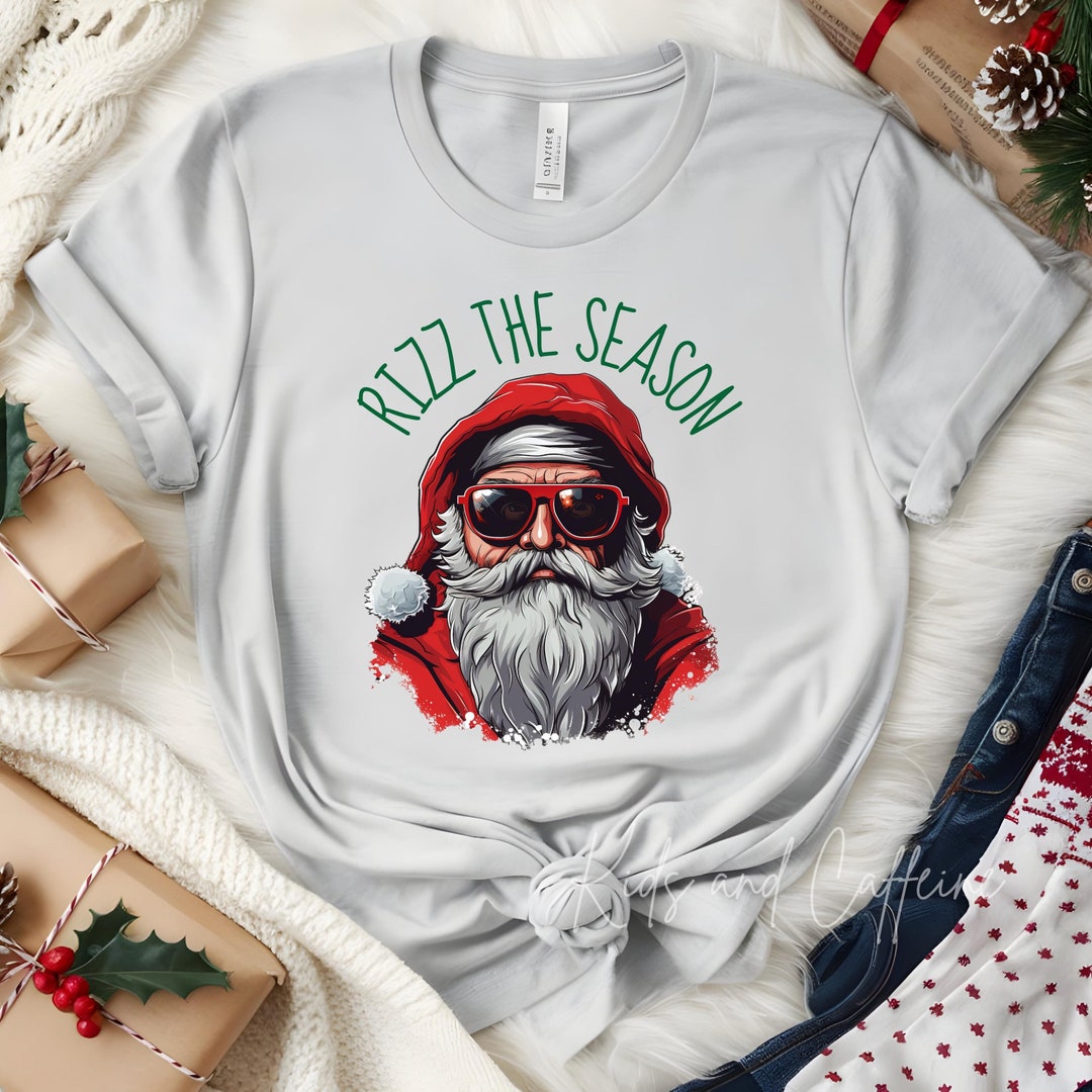 Rizz the Season With Gangster Santa Png Jpg Digital Design for DTF ...