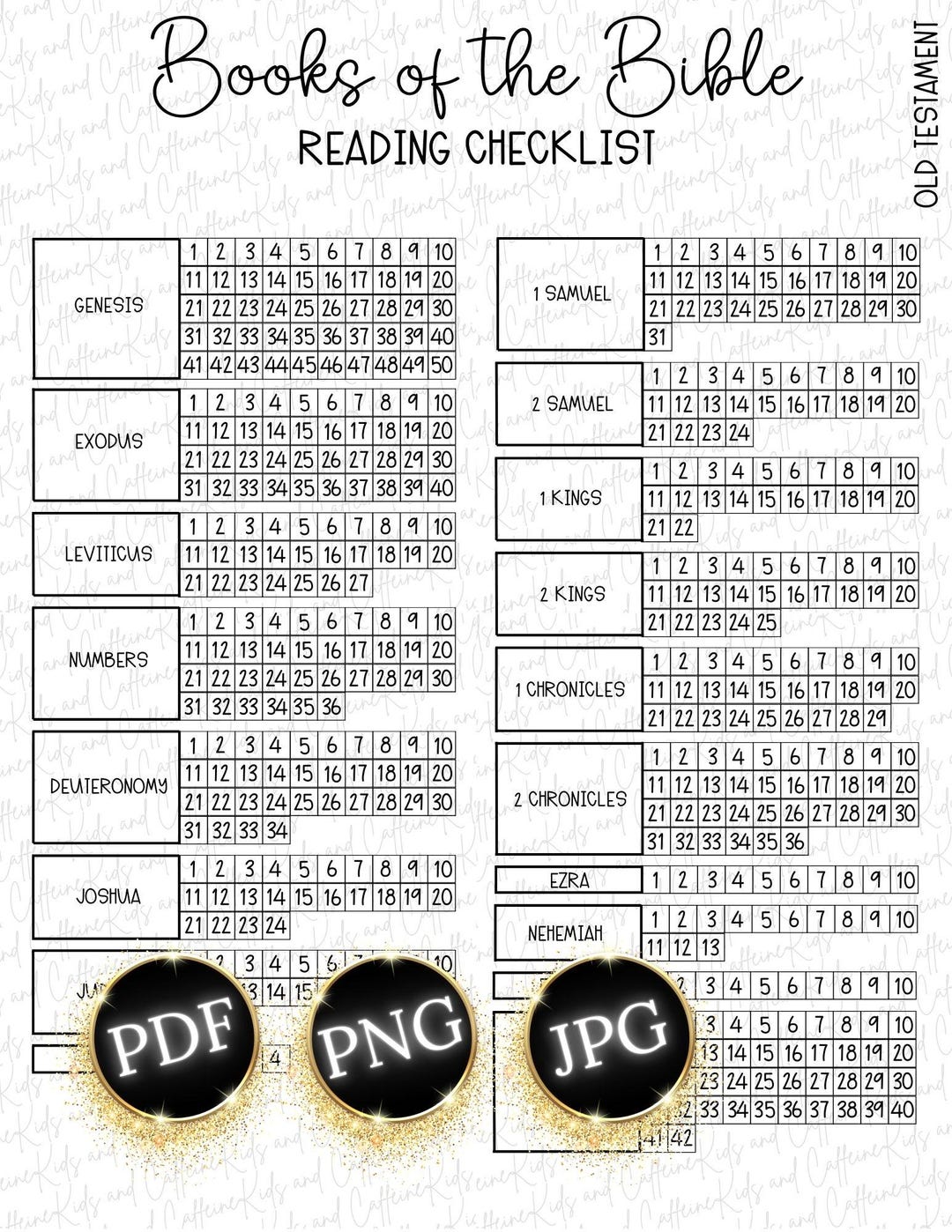 Books of the Bible Reading Checklist, Old Testament, Genesis-job ...