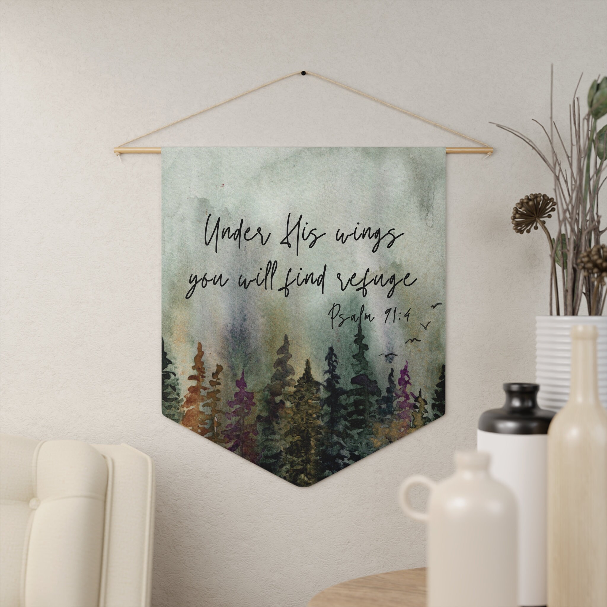 Art for Living Room Pennant Bible Verse Christian Wall Decor for Your ...