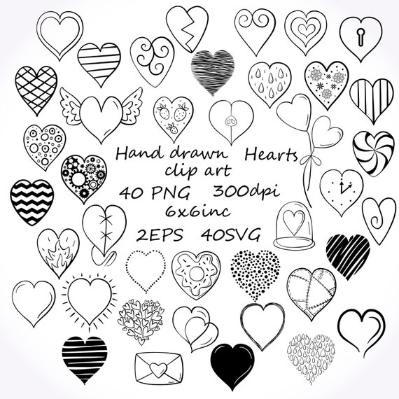 Cute Hand Drawn Heart Clipart