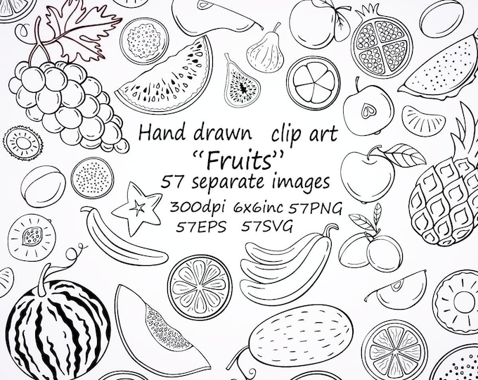 Hand-drawn summer Clipart PNG Summer Clipart SVG - Etsy