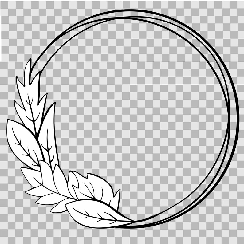 Leaf Frame SVG, Leaves Frame PNG, Leaves Monogram SVG, Wreath Leaves ...