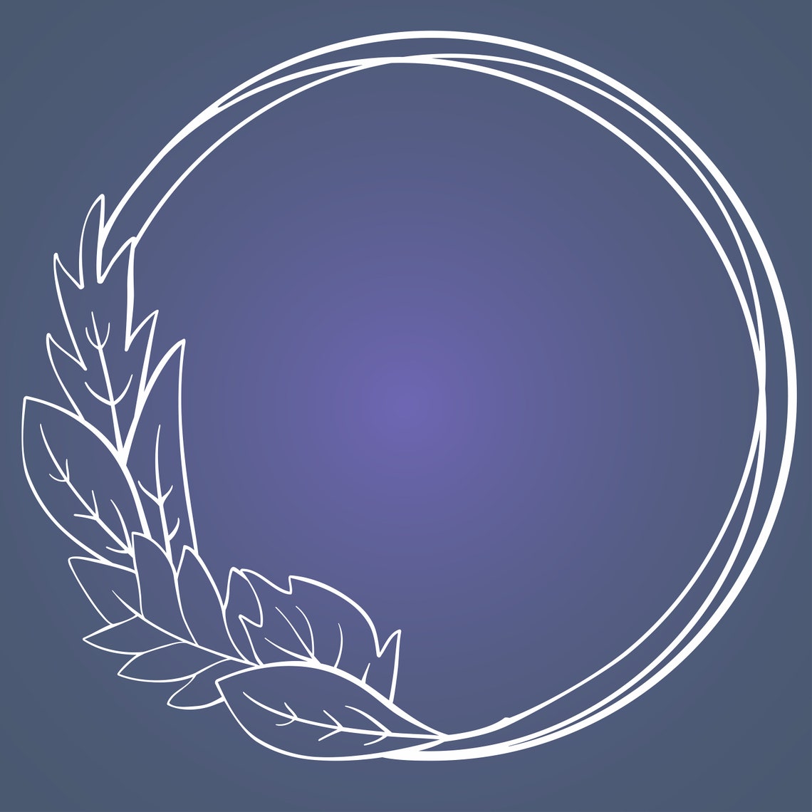 Leaf Frame SVG, Leaves Frame PNG, Leaves Monogram SVG, Wreath Leaves ...