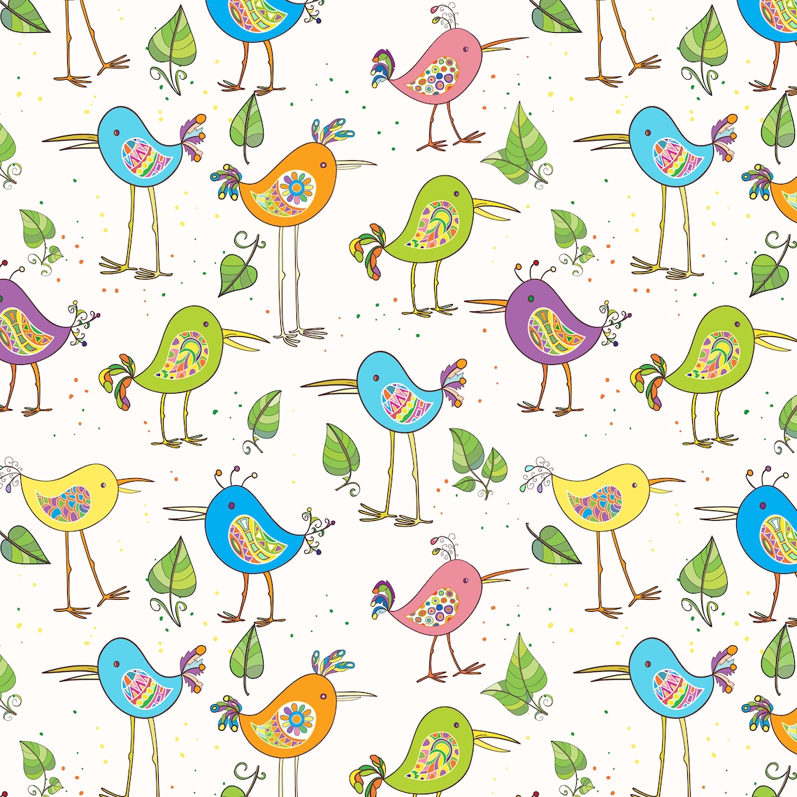 Set Hand-drawn Birds and Leaves.clipart PNG Doodle Birds.clipart PNG ...