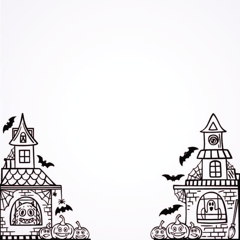 Halloween Monsters and Corners Clipart,11 Hand-drawn Halloween Separete ...