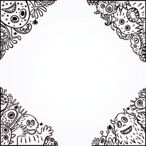 Halloween Monsters and Corners Clipart,11 Hand-drawn Halloween Separete ...