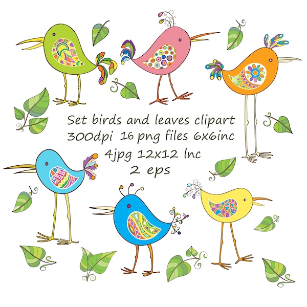 Doodle Birds - Etsy