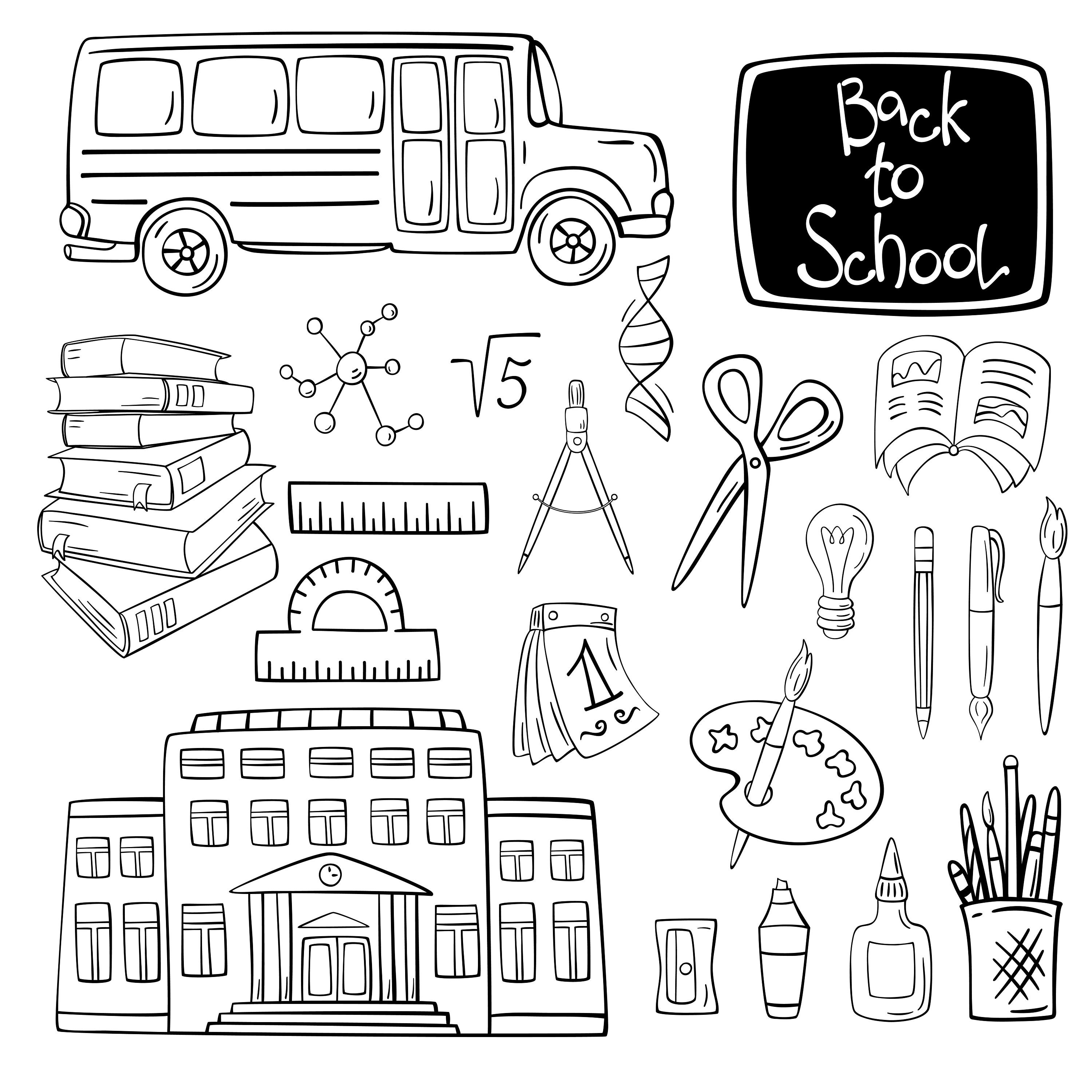 44 School Supplies Clipart, 44SVG School Elements, 44 PNG School ...