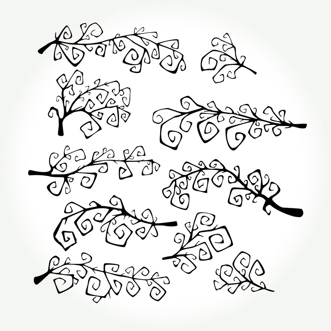 Zweige Silhouette Clipart Zweig Baum SVG Zweige PNG 10 - Etsy Österreich