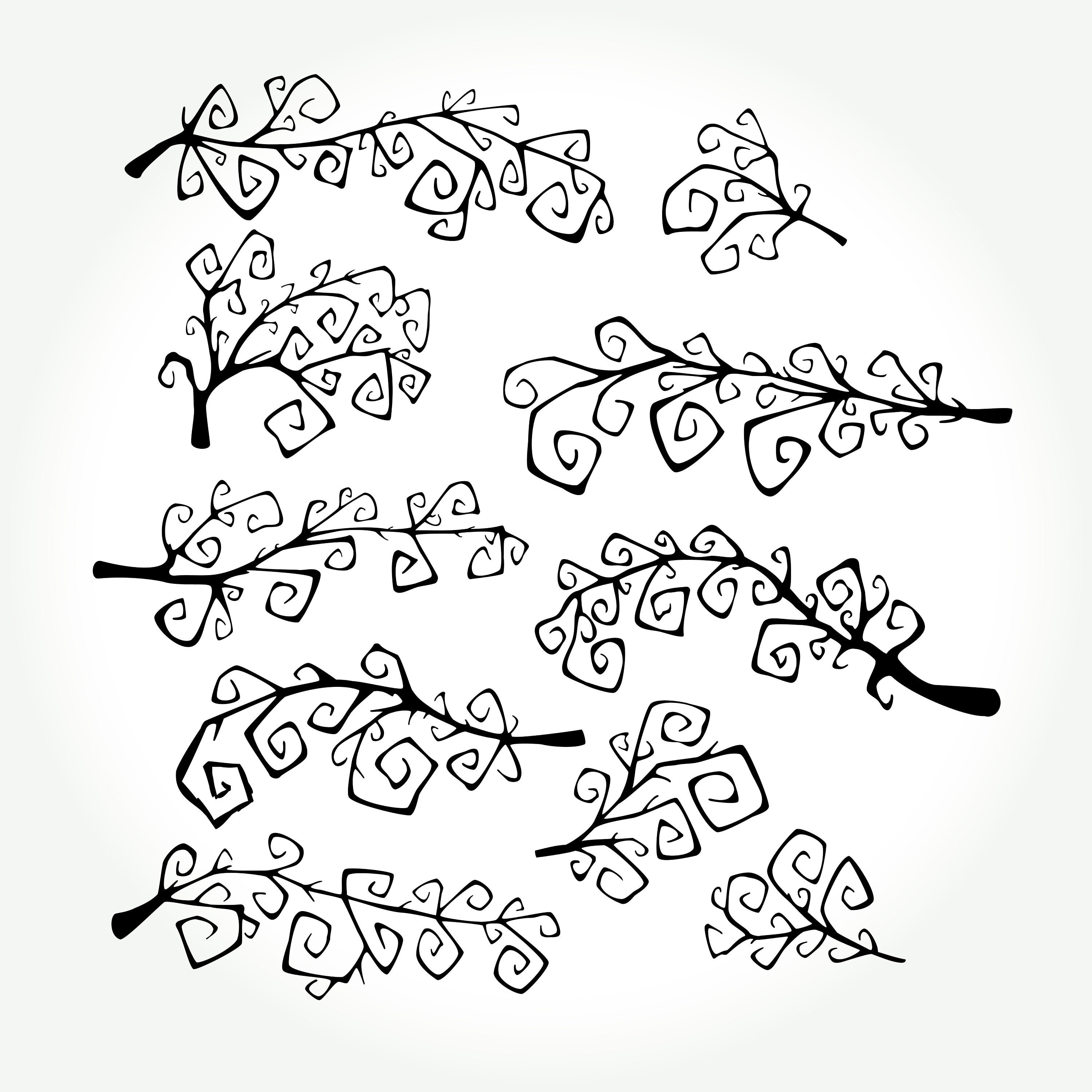 Ramas silueta clipart,rama árbol SVG, ramas PNG, 10 imágenes de ...