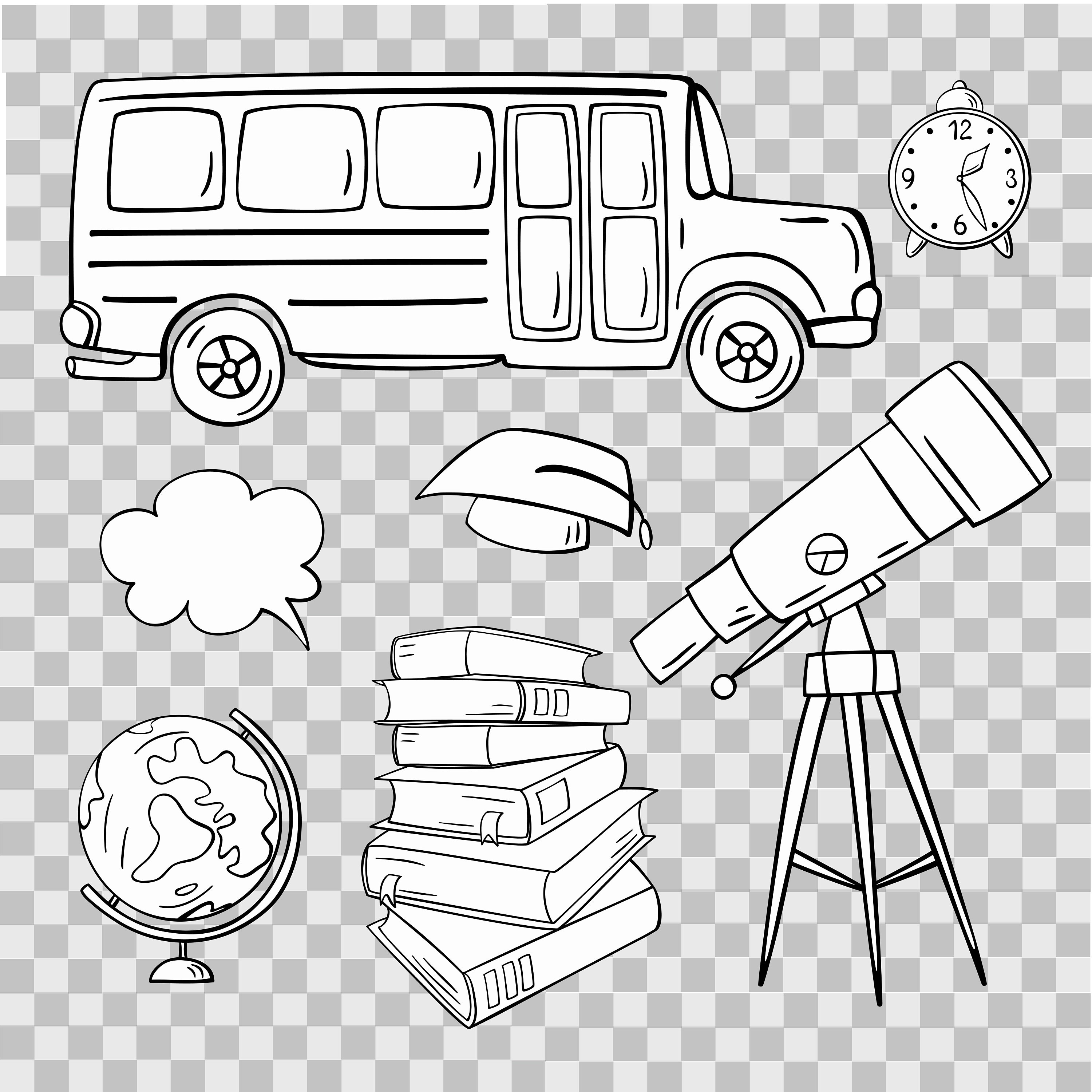 25 School Supplies Clipart, 25SVG School Elements,25 PNG School ...
