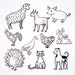 Hand-drawn Farm Clipart, Farm Animals Clipart, 37 Separete Images ...