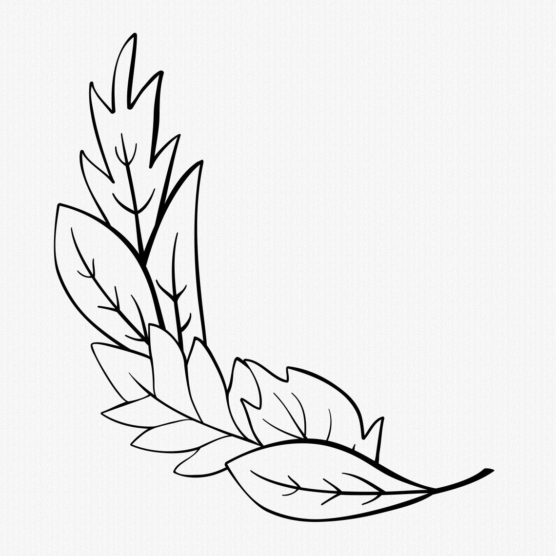 Leaf Frame SVG, Leaves Frame PNG, Leaves Monogram SVG, Wreath Leaves ...