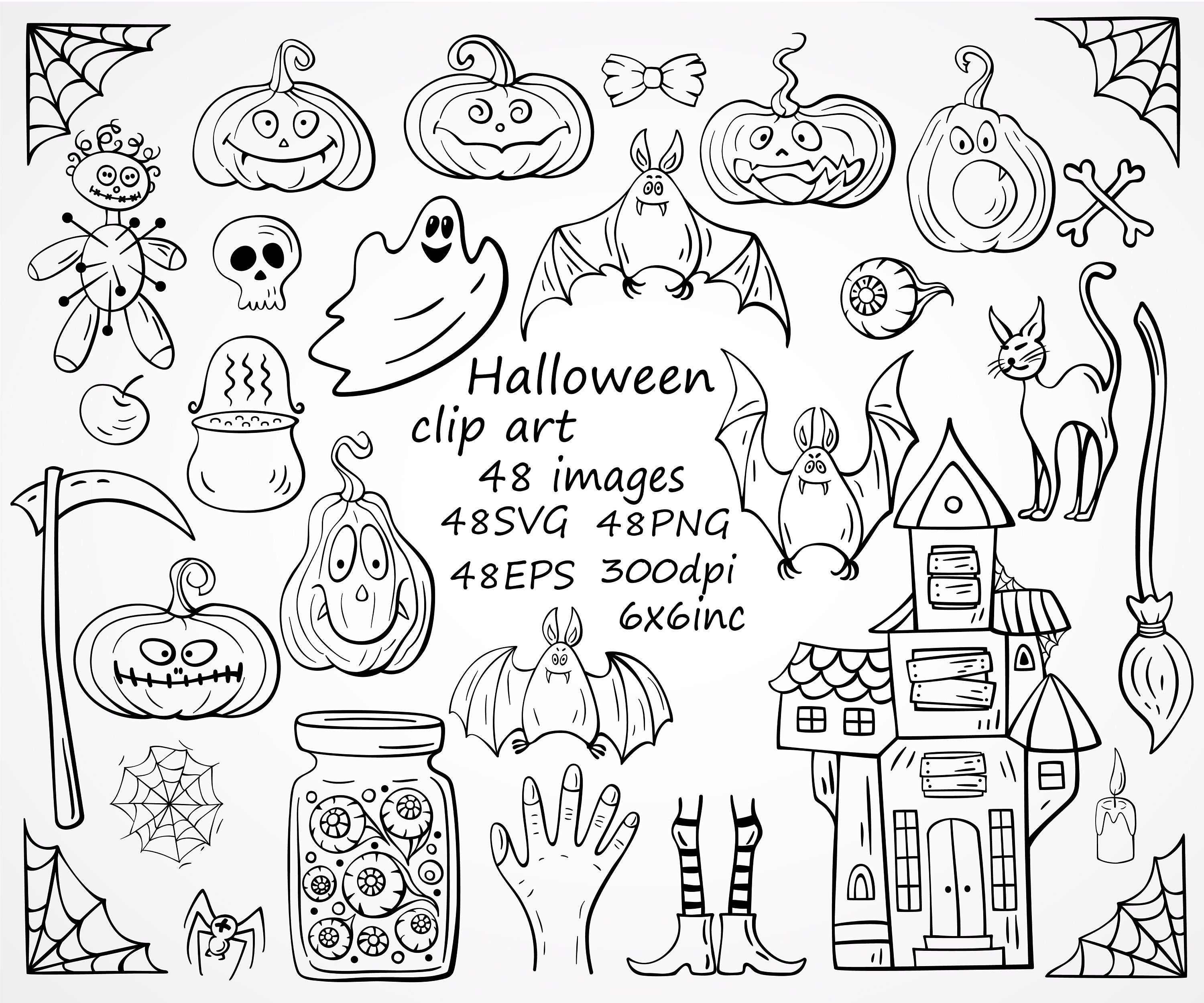 Halloween Clip Art Free Black And White
