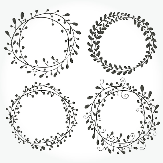 Handgezeichnete Kranz Clipart 4 PNG Kranz Clipart 4 SVG - Etsy.de