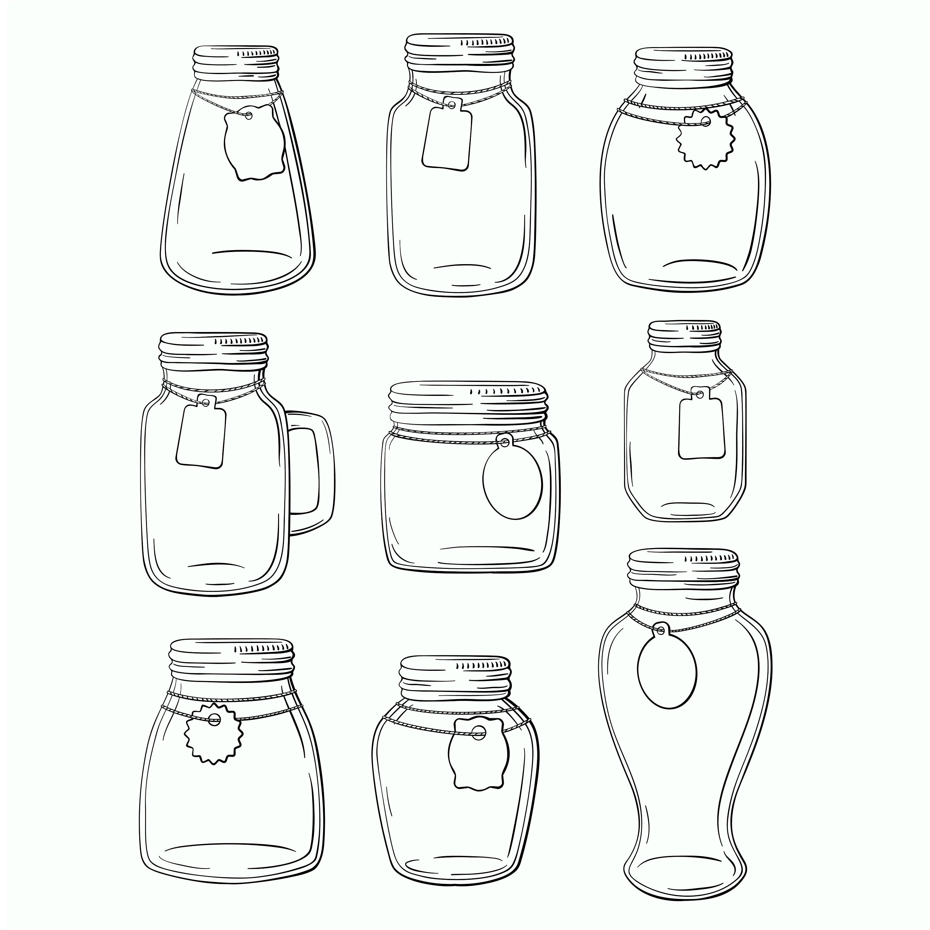 Mason Jar Clipart, 36 PNG Mason Jar,36 SVG Mason Jar, Hand Drawn Mason ...