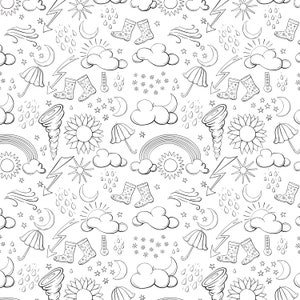 Weather Hand-drawn Clipart.20 PNG Weather Elements,20 SVG Weather ...