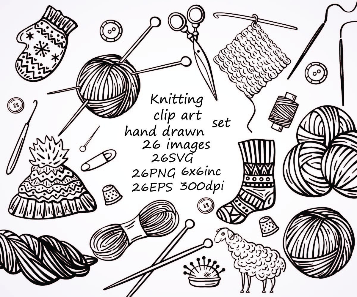 Knitting Hands Drawing