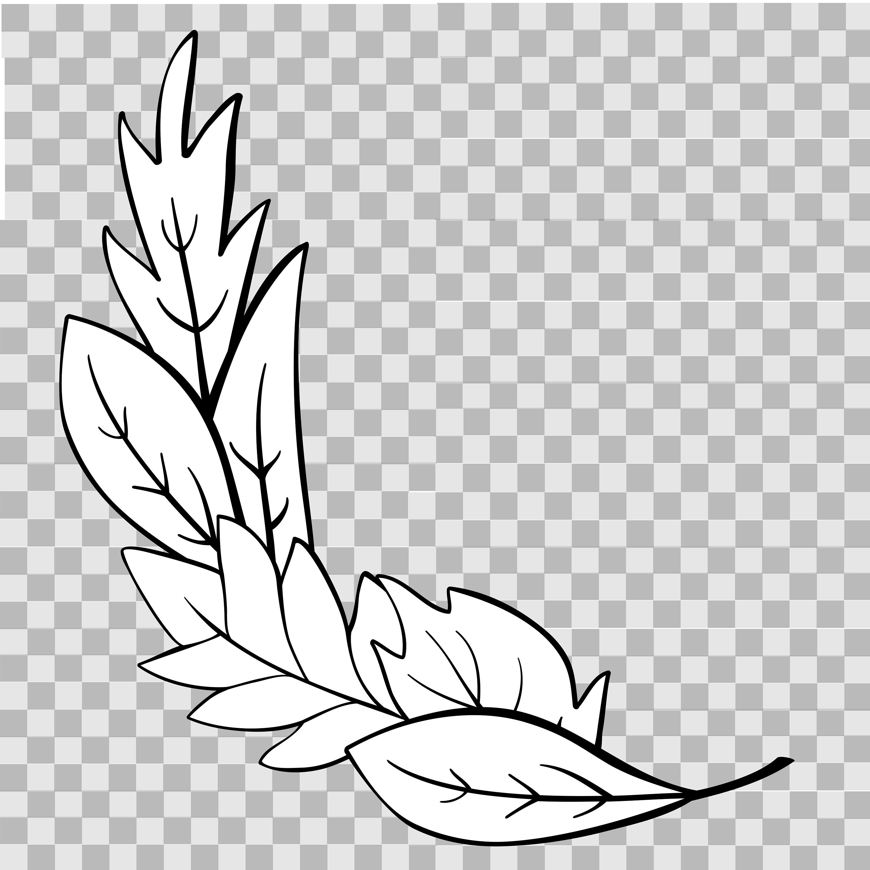 Black And White Leaf Border Clip Art