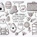 Hand-drawn Honey and Bee Clipart,27 Separete Images, 6x6inc,png, SVG ...