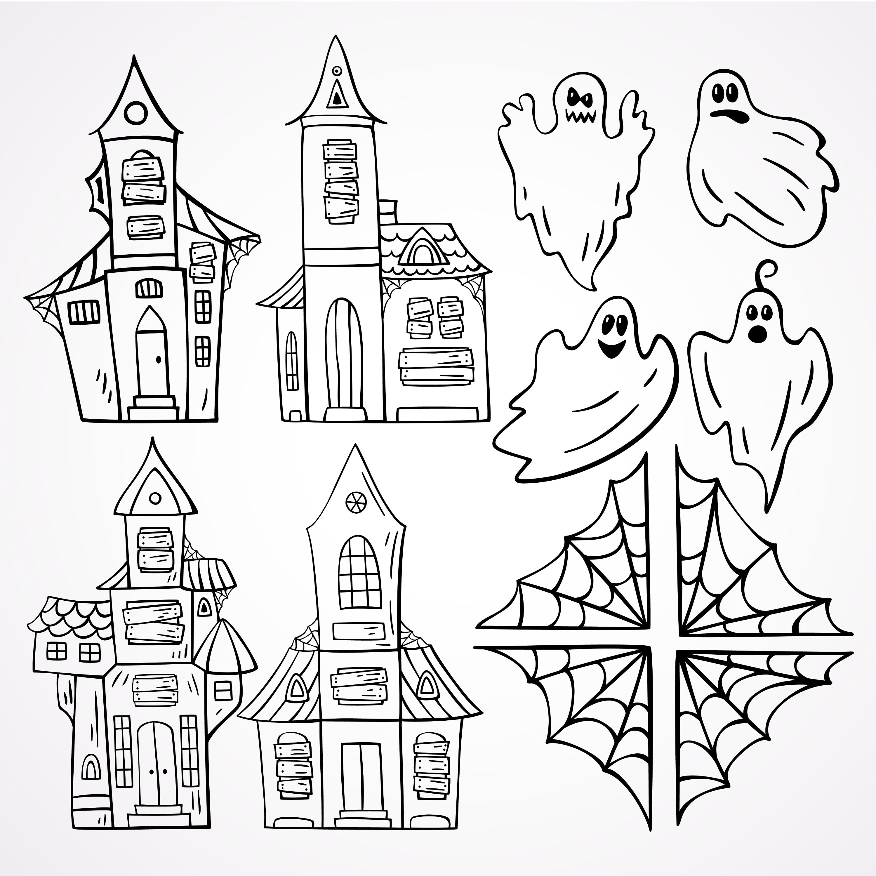 Doodle Halloween Clipart,48 Separete SVG, PNG, EPS Images, Pumpkin ...