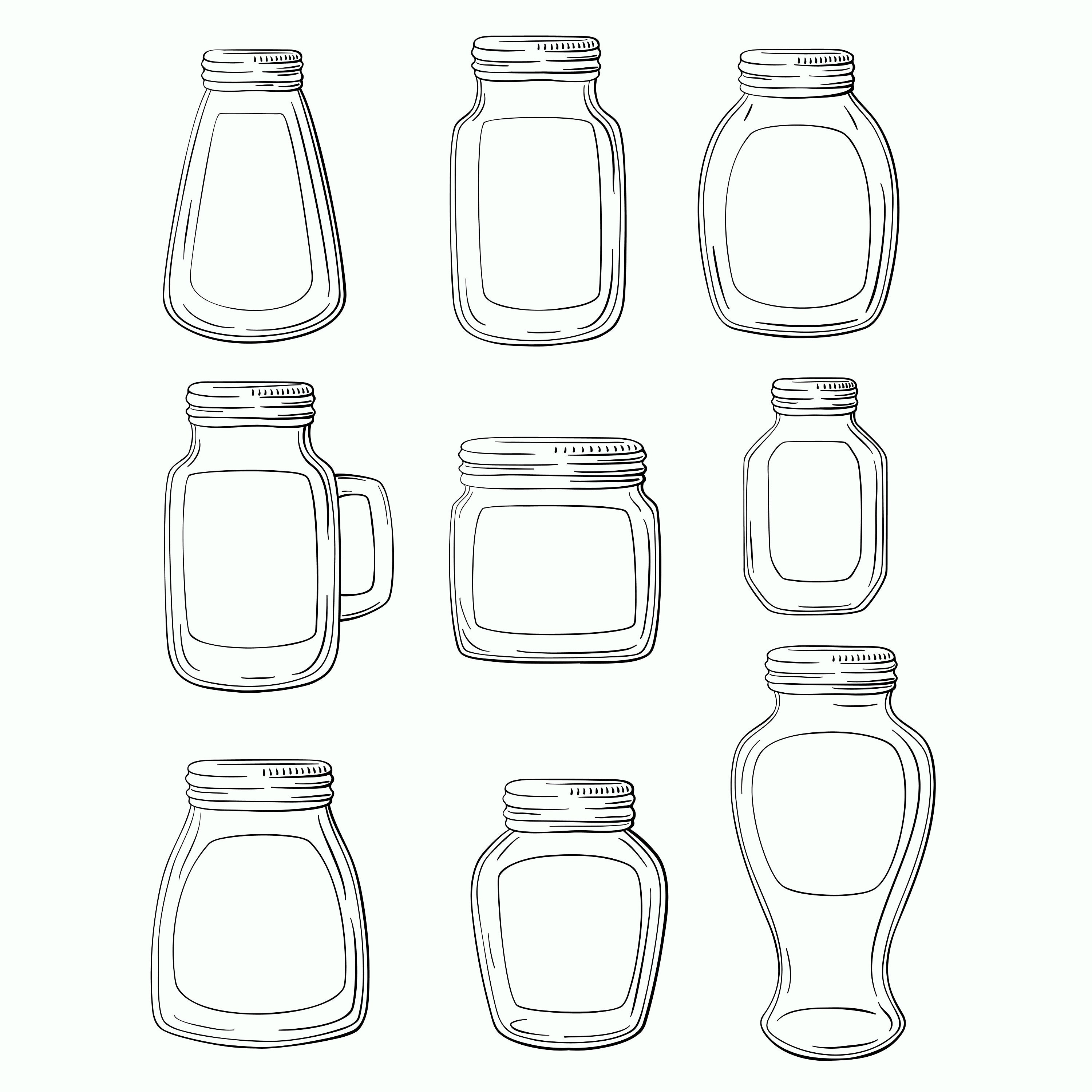 Mason Jar Drawing Black And White