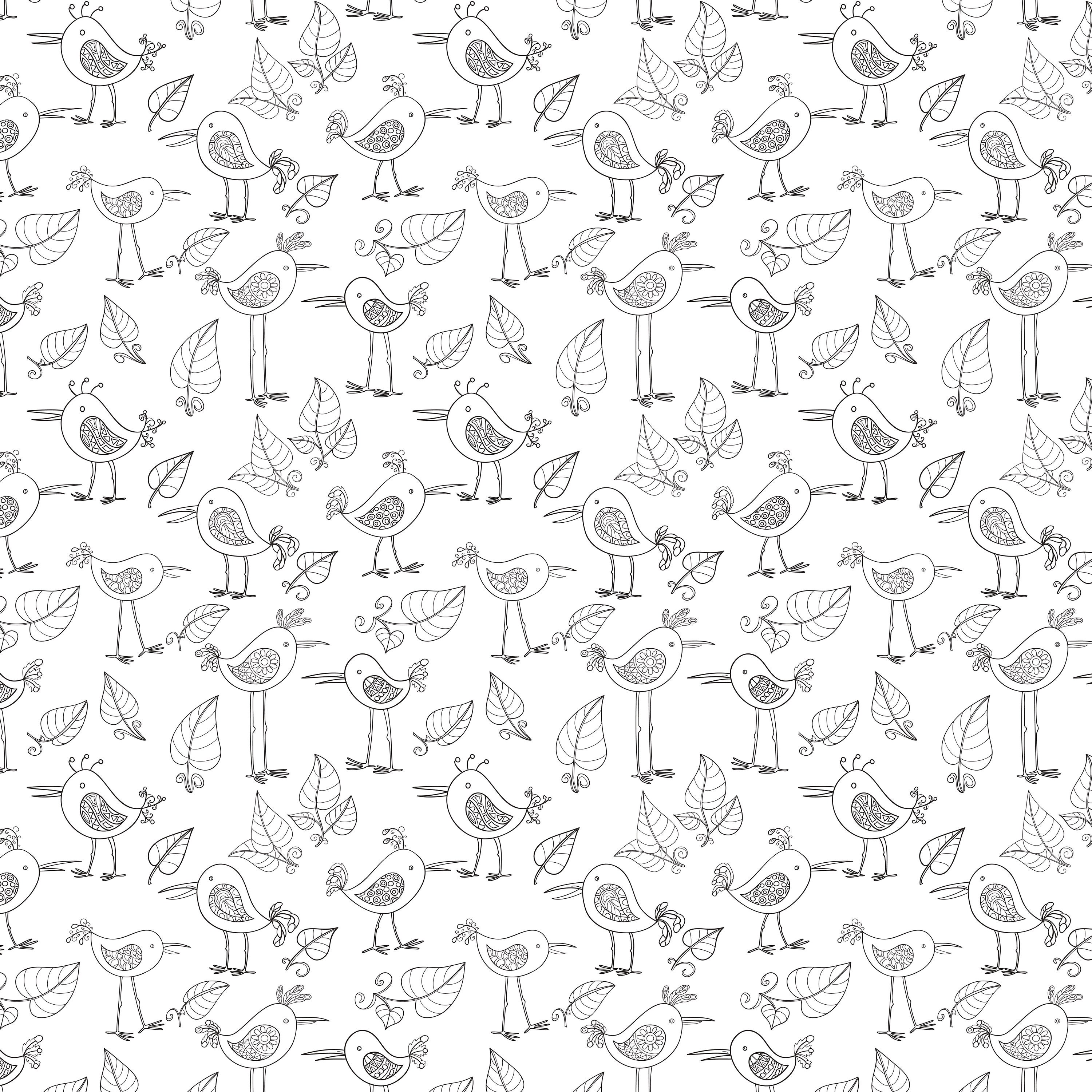 Hand-drawn Birds and Leaves Clipart,png Birds Clipart,doodle Birds ...