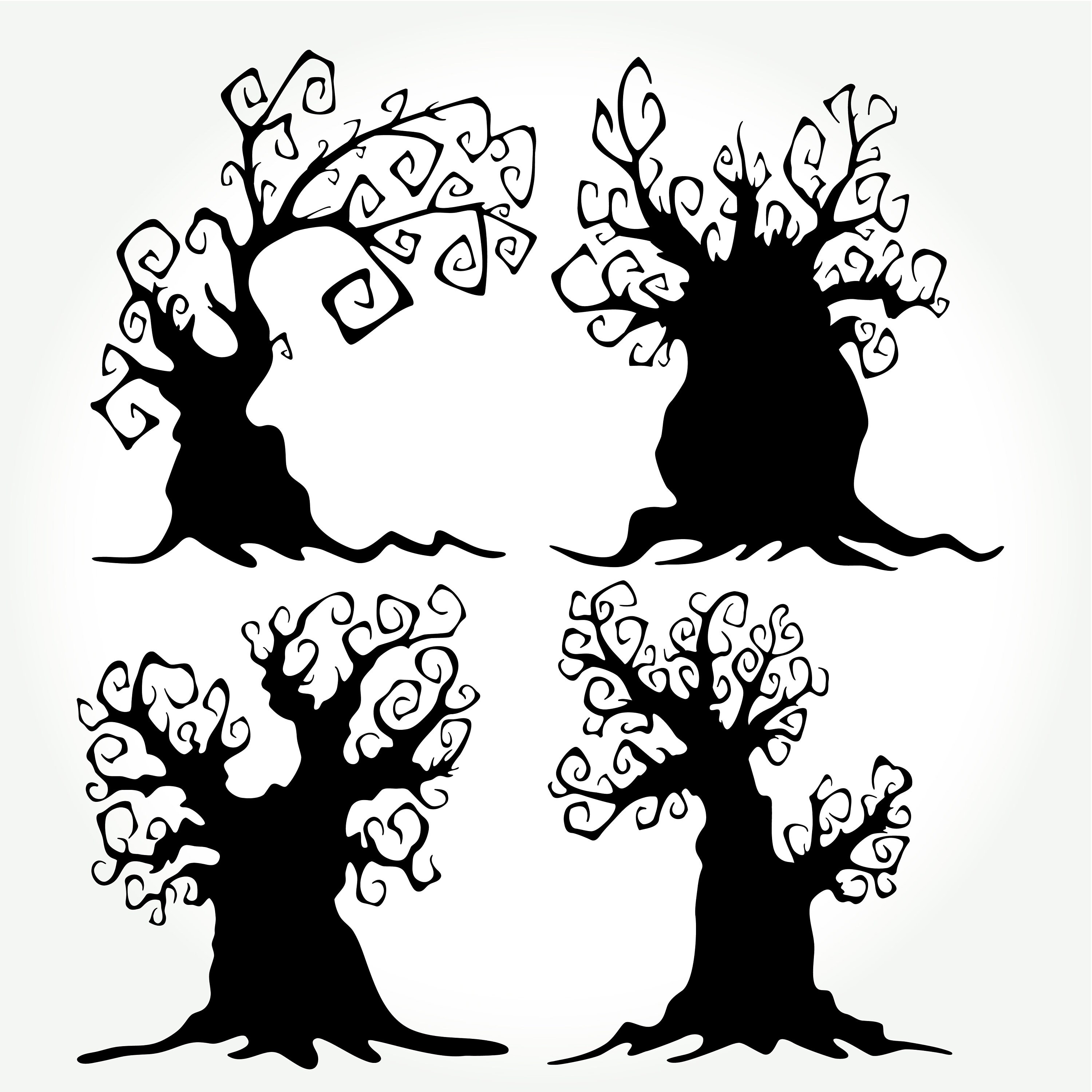 Halloween Spooky Tree Clipart, SVG Spooky Trees, PNG Halloween Trees ...