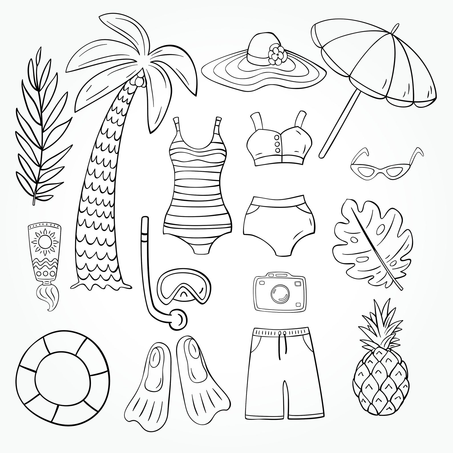 Hand-drawn "summer" Clipart, PNG Summer Clipart, SVG Summer Clipart, 30 ...