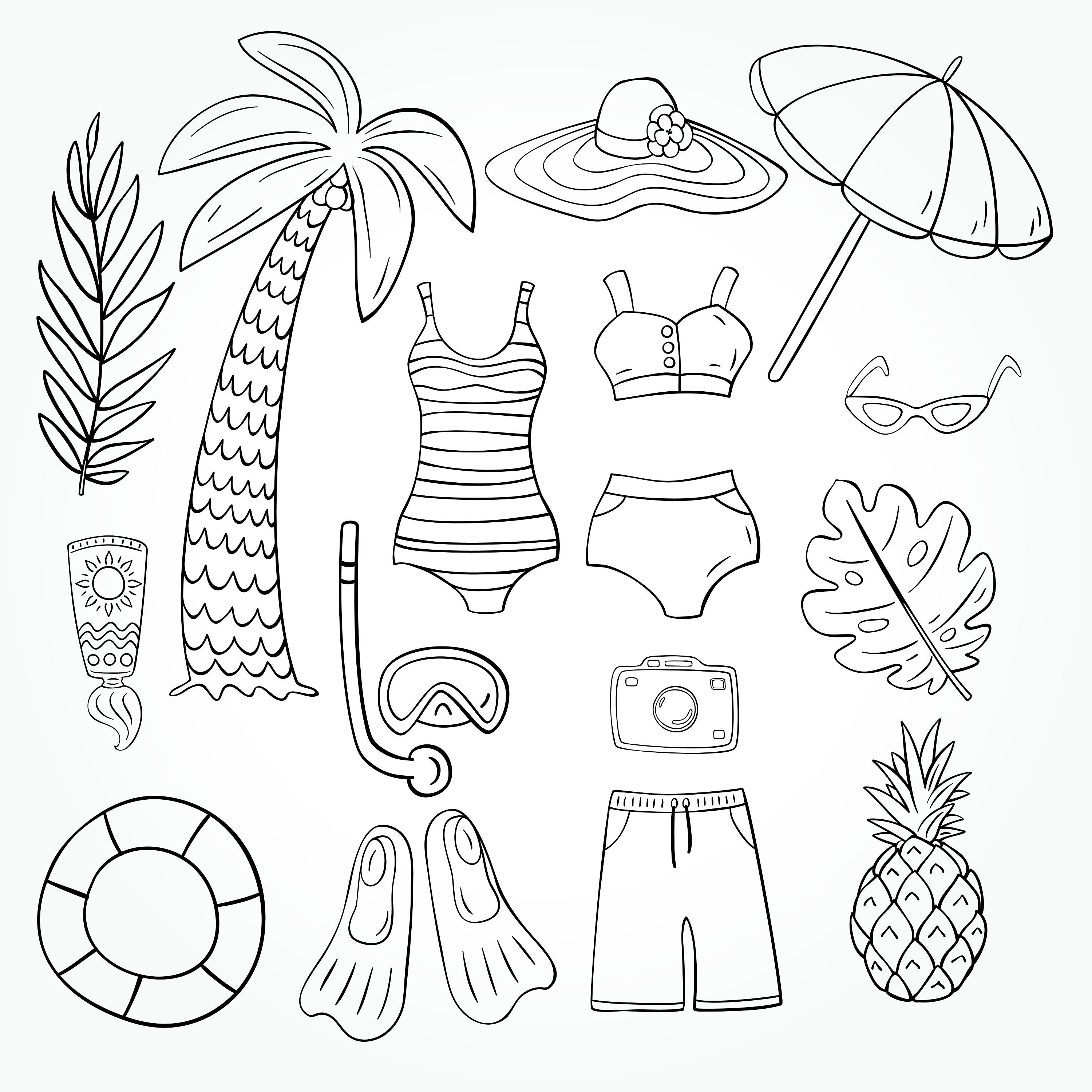 Hand-drawn "summer" Clipart, PNG Summer Clipart, SVG Summer Clipart, 30 ...