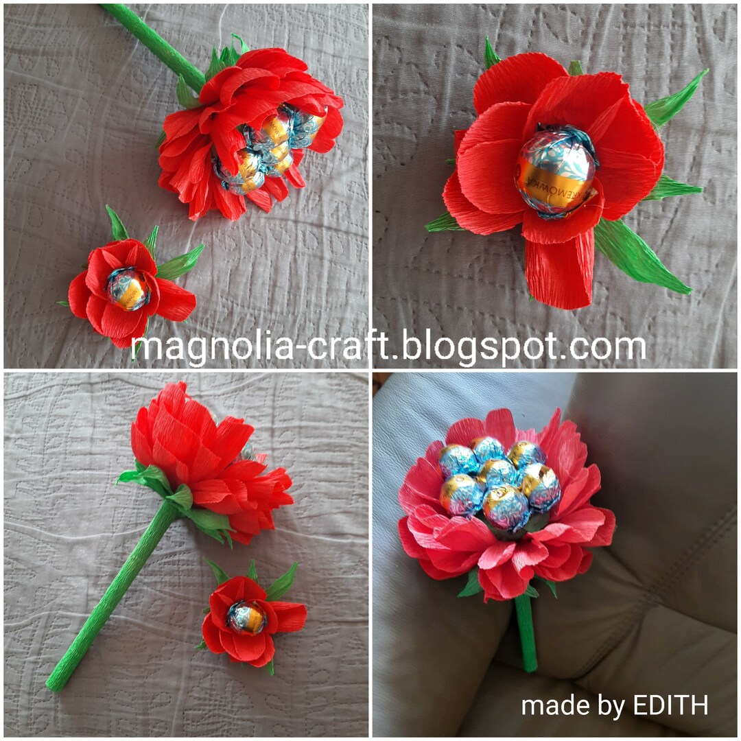 Sweet Flowers" With Candies, Gift Idea, Craft - Etsy