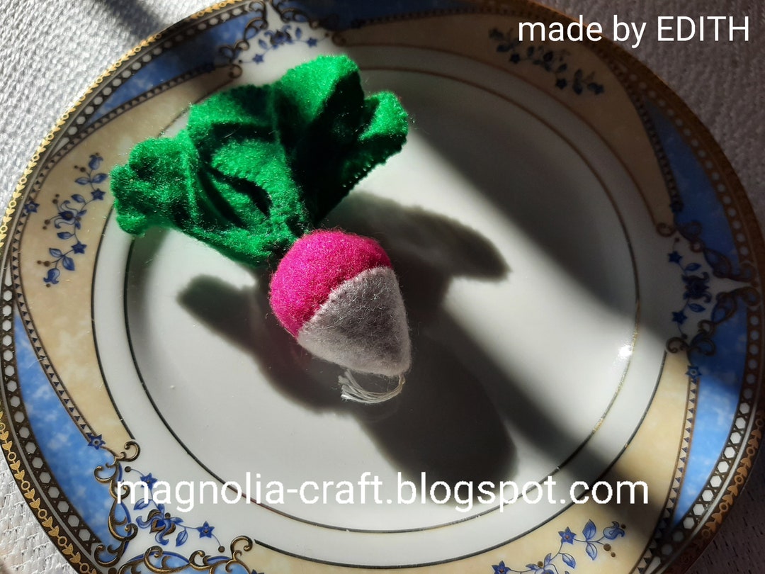 Radish - Digital Felt Food Pattern JPG, Felt Strawberry - Sew Pattern ...