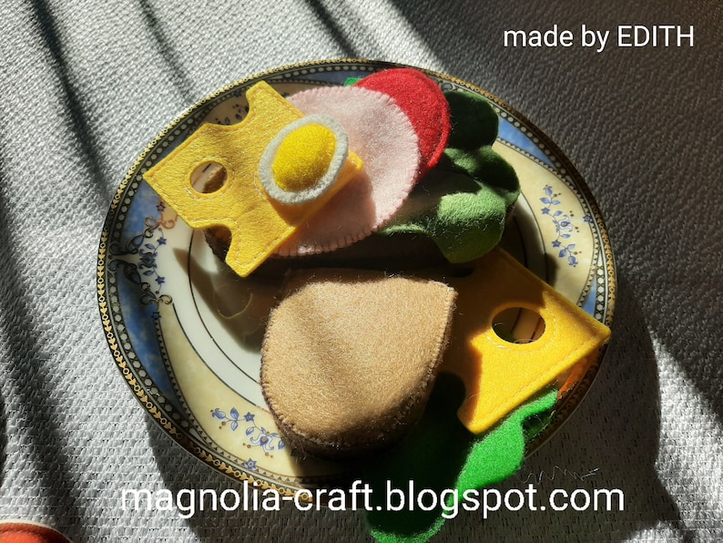 Sandwich - Digital Felt Food Pattern JPG - Sew Pattern, Felt Food, Felt ...