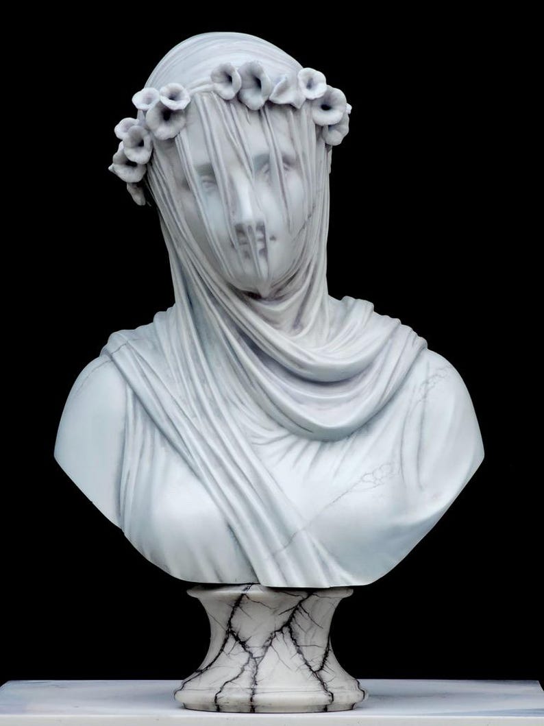 Original Veiled Lady Bust Finely Finished - Etsy