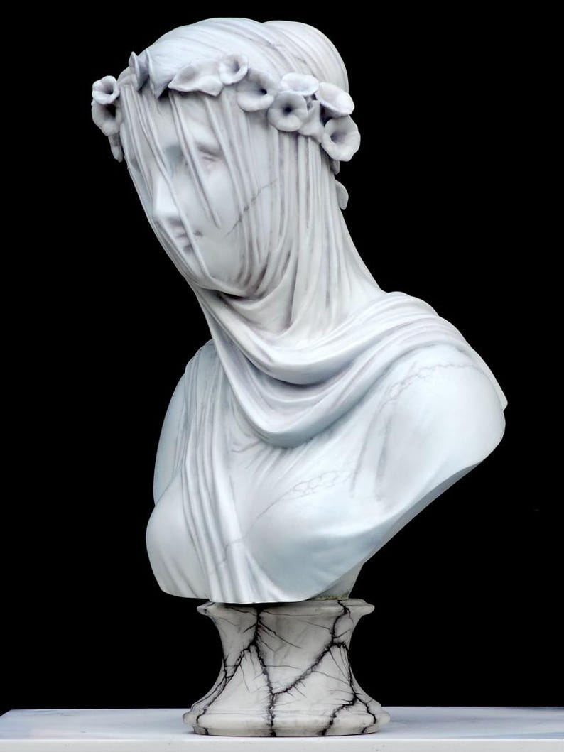 Original Veiled Lady Bust Finely Finished - Etsy
