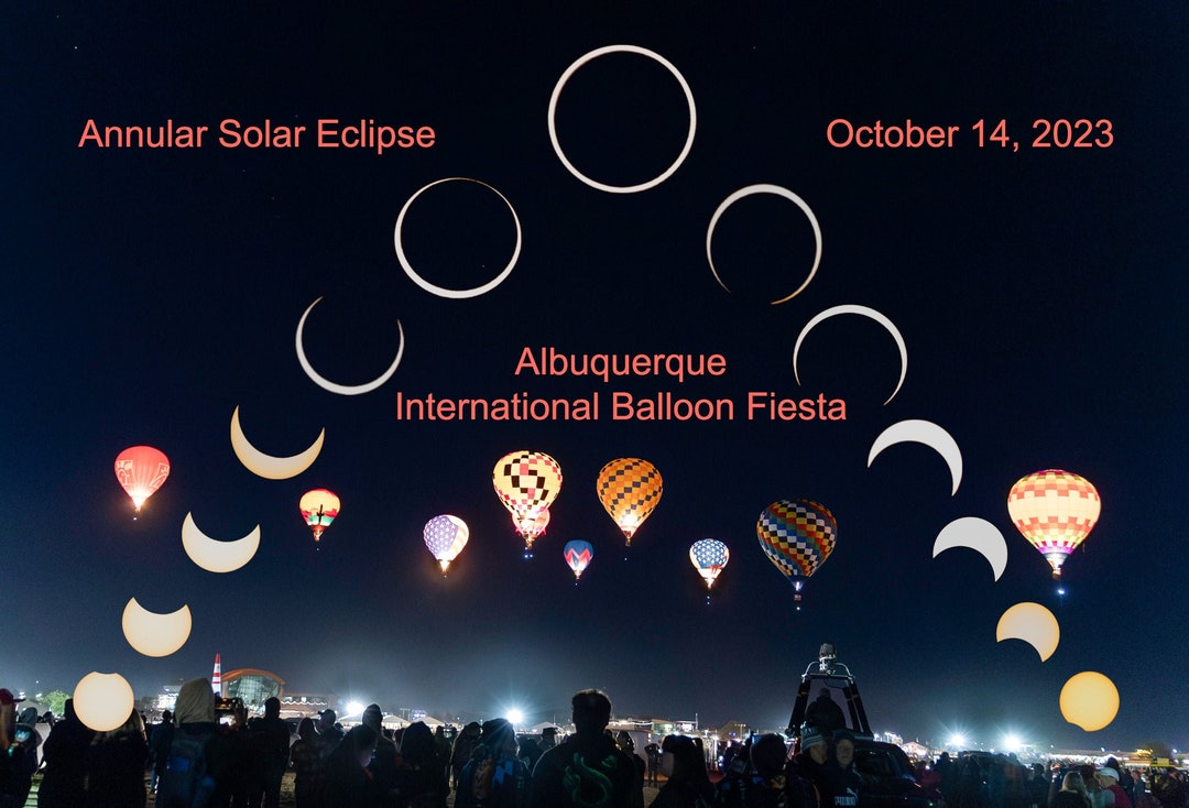 Annular Solar Eclipse Over the Albuquerque International Balloon Fiesta Framed Photograph - Etsy