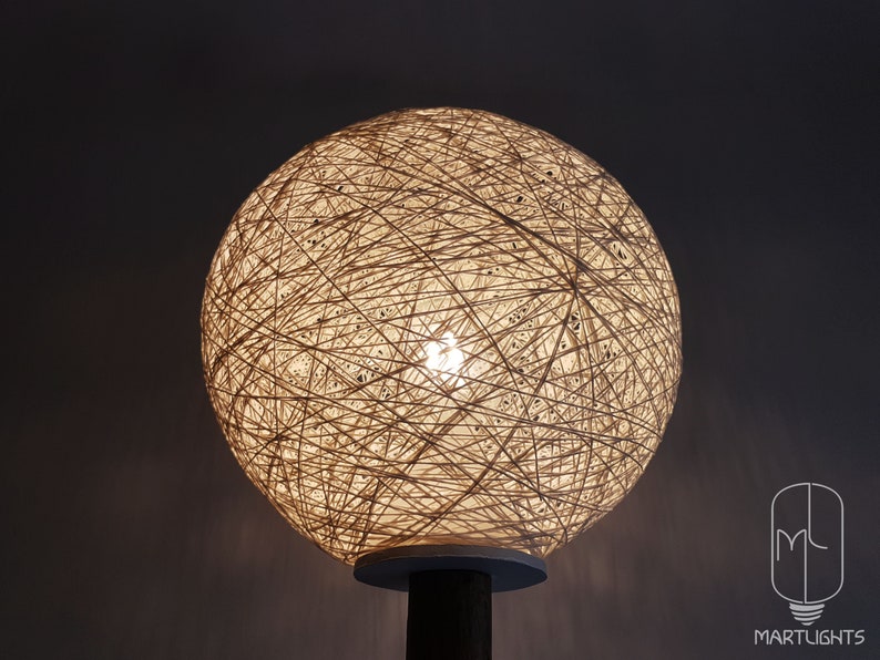 Driftwood Floor Lamp With A Handmade Yarn Lampshade for the Living Room ...