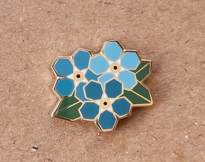 Forget Me Not Enamel Pin Enamel Pins Forget Me Not Flower - Etsy
