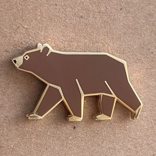 Brown Bear Enamel Pin Badge - Etsy