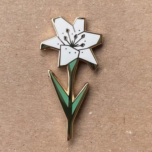 Flower Lily Hard Enamel Pin Cute Pins Lily Pin | Etsy