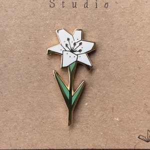 Flower Lily Hard Enamel Pin Cute Pins Lily Pin | Etsy