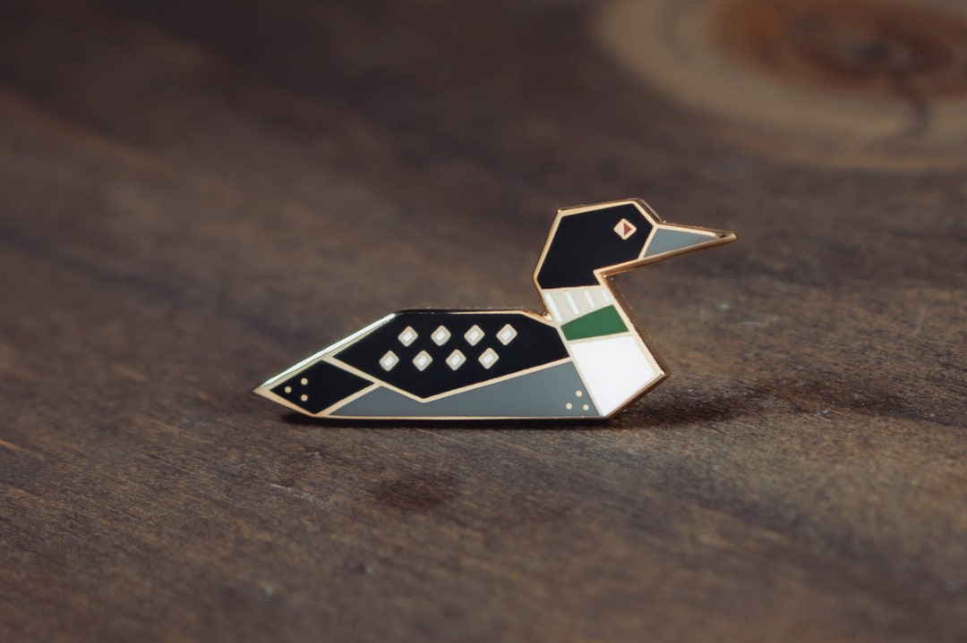 Loon Enamel Pin • Bird Enamel Pins, Waterfowl Jewelry, Loon Pin, Cute ...