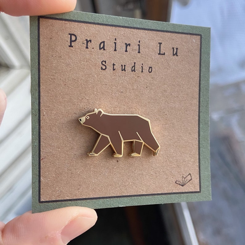 Brown Bear Enamel Pin Hard Enamel Brown Bear Pin Animal - Etsy