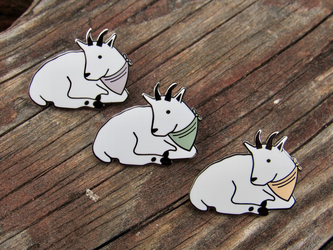 Mountain Goat Enamel Pin • Enamel Pin, Animal Pin, Goat Pin, Cute Pin ...