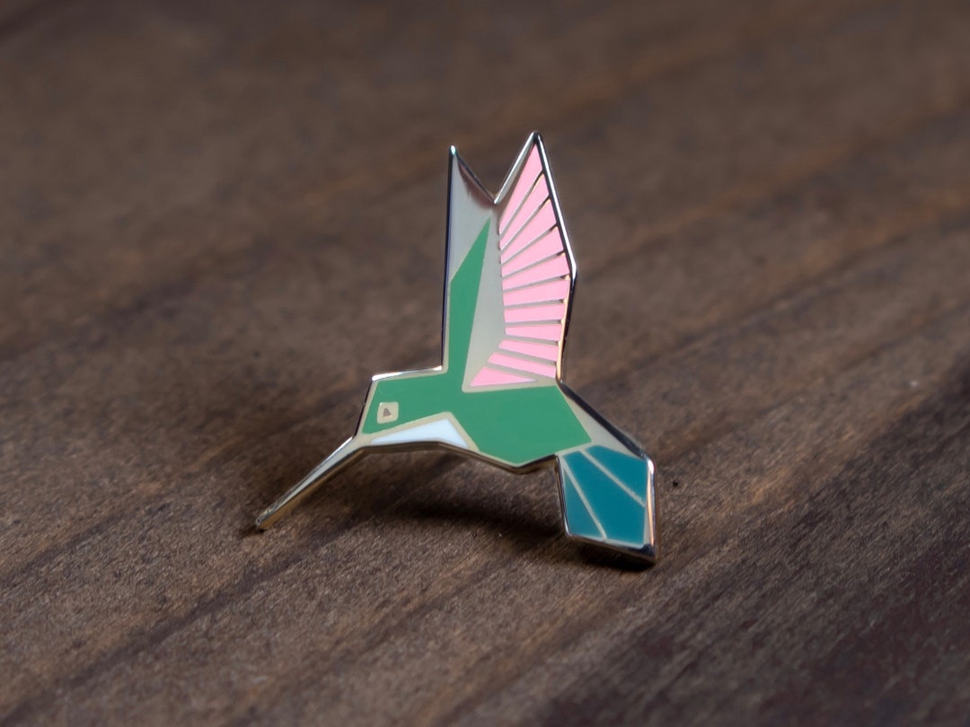Female Ruby-throated Hummingbird Enamel Pin • Hummingbird Pin, Bird ...
